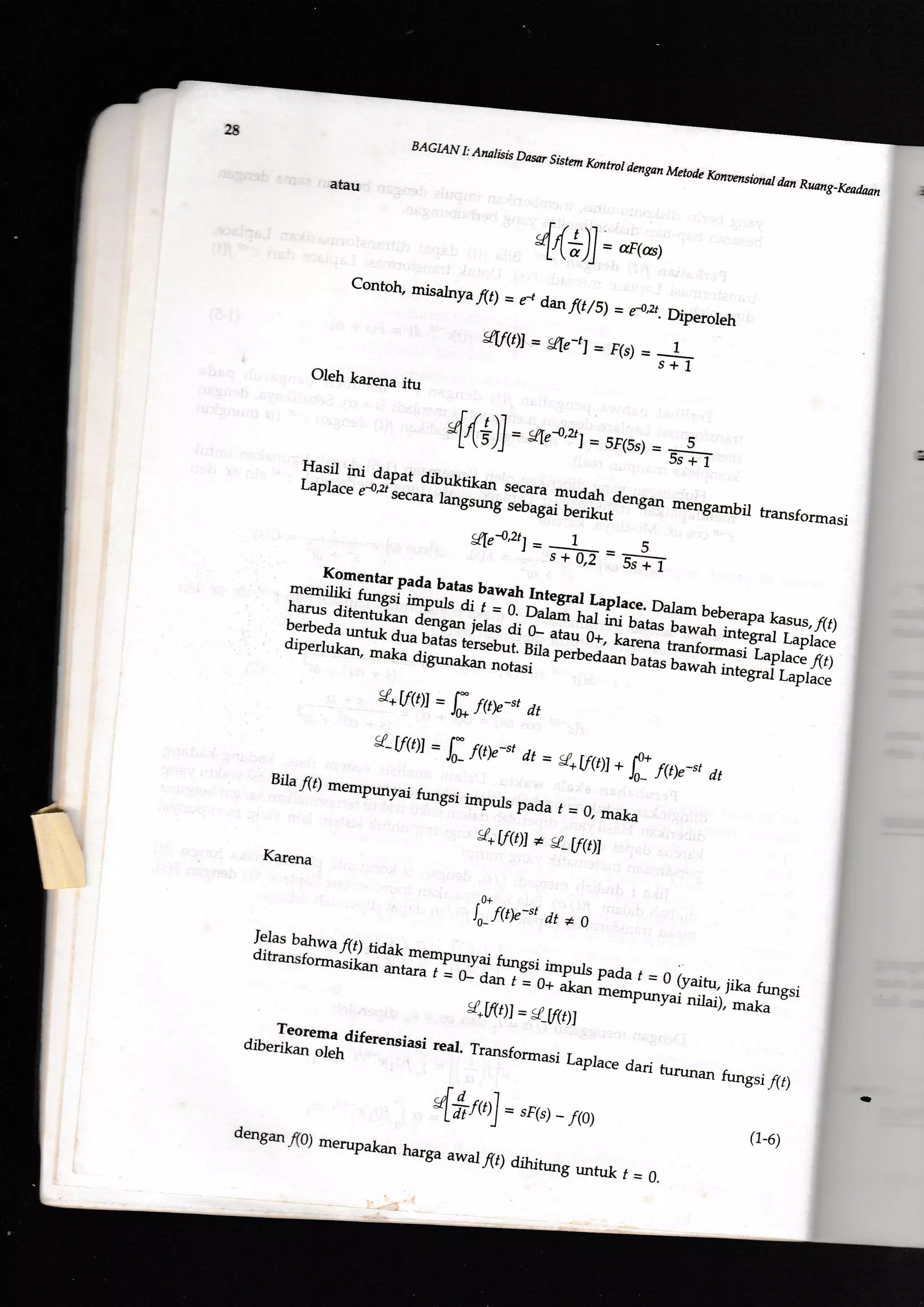 Materi kuliah teknik pengaturan transformasi laplace | PDF