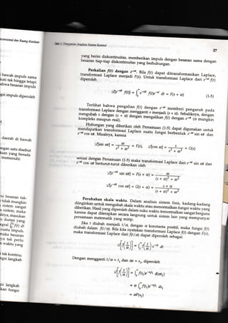 Materi kuliah teknik pengaturan transformasi laplace | PDF