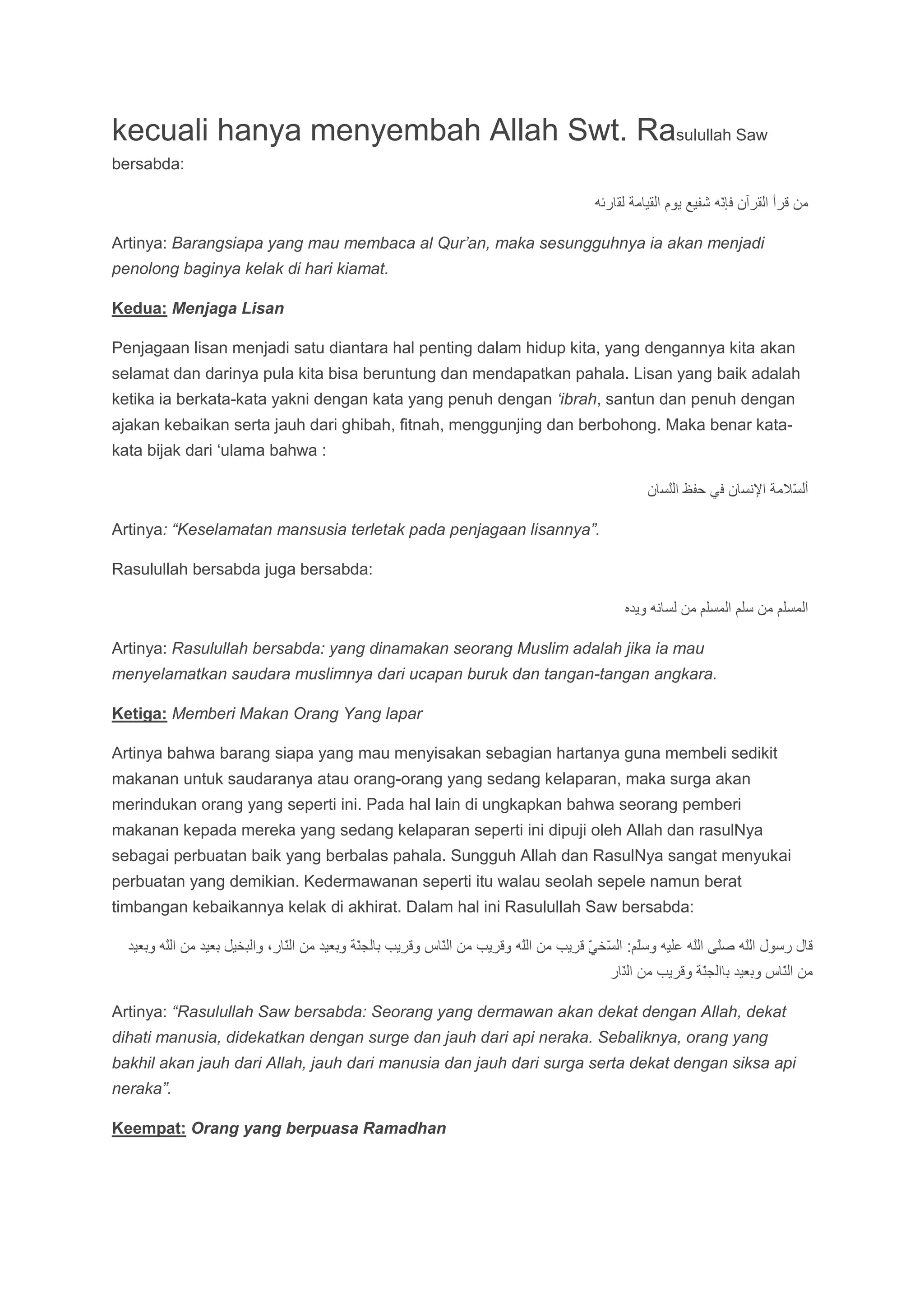 Materi kultum | DOCX