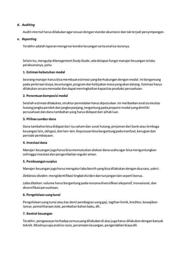 Materi kwu 1 minggu 13 (manajemen keuangan) | PDF