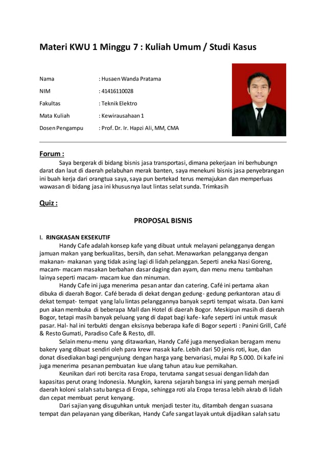 Materi kwu 1 minggu 7 (kuliah umum & studi kasus) | PDF