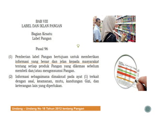 Materi Label Keamanan Pangan pangan aman ppt | PPTX