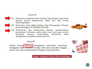Materi Label Keamanan Pangan pangan aman ppt | PPTX