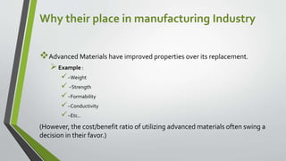Advanced Materilas | PPTX | Chemistry | Science
