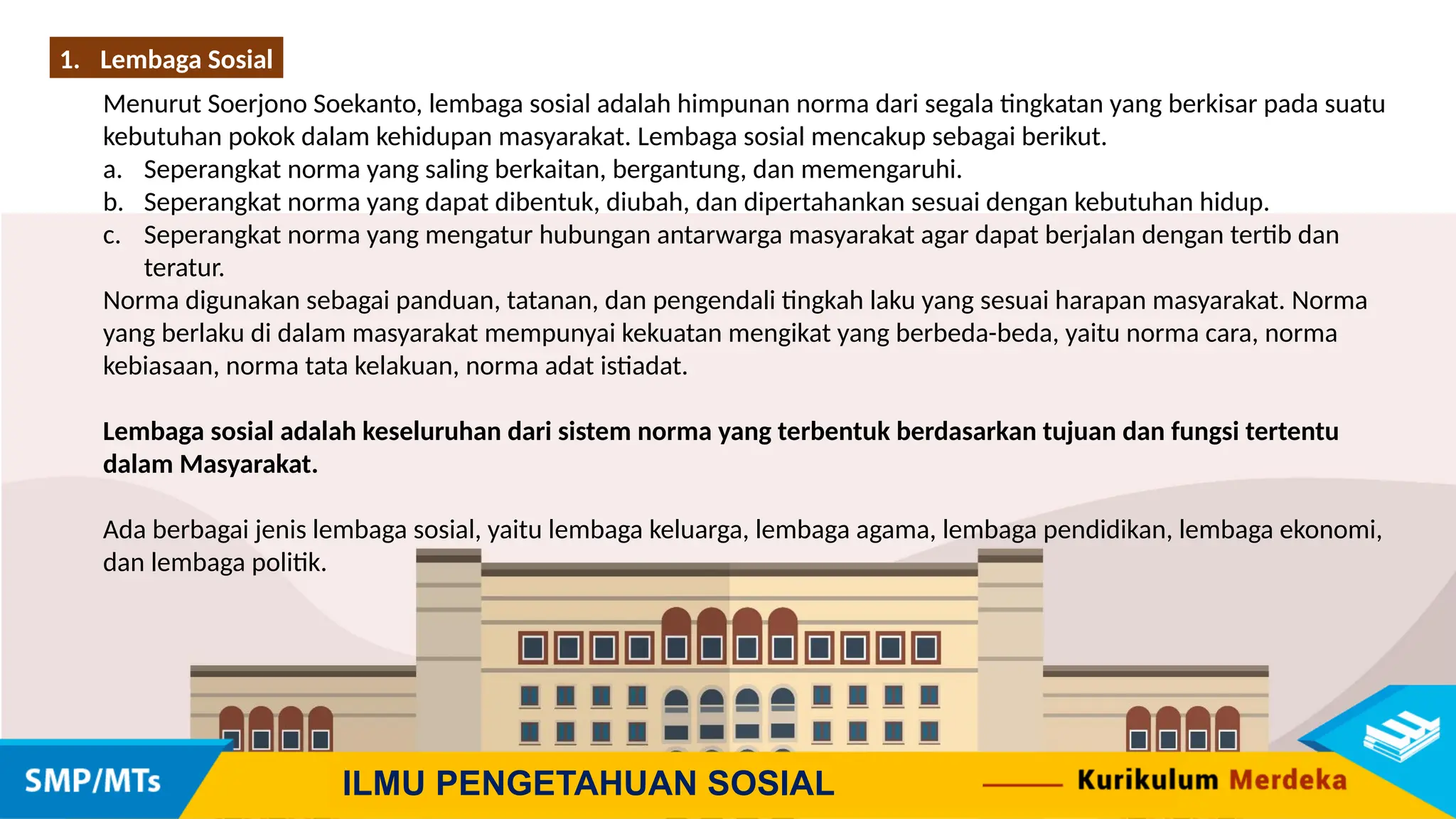 Materi Lembaga Sosial dan Norma IPS kelas 8.pptx