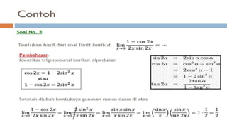 materi limit fungsi trigonometri kelas XII MIPA | PPTX