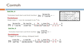materi limit fungsi trigonometri kelas XII MIPA | PPTX
