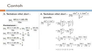 materi limit fungsi trigonometri kelas XII MIPA | PPTX