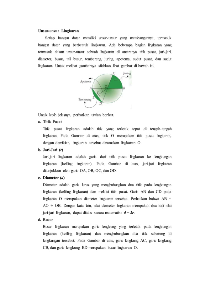 Materi lingkaran | DOCX