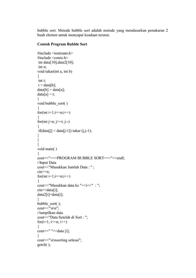 Materi linked list dan bubble sort | DOCX