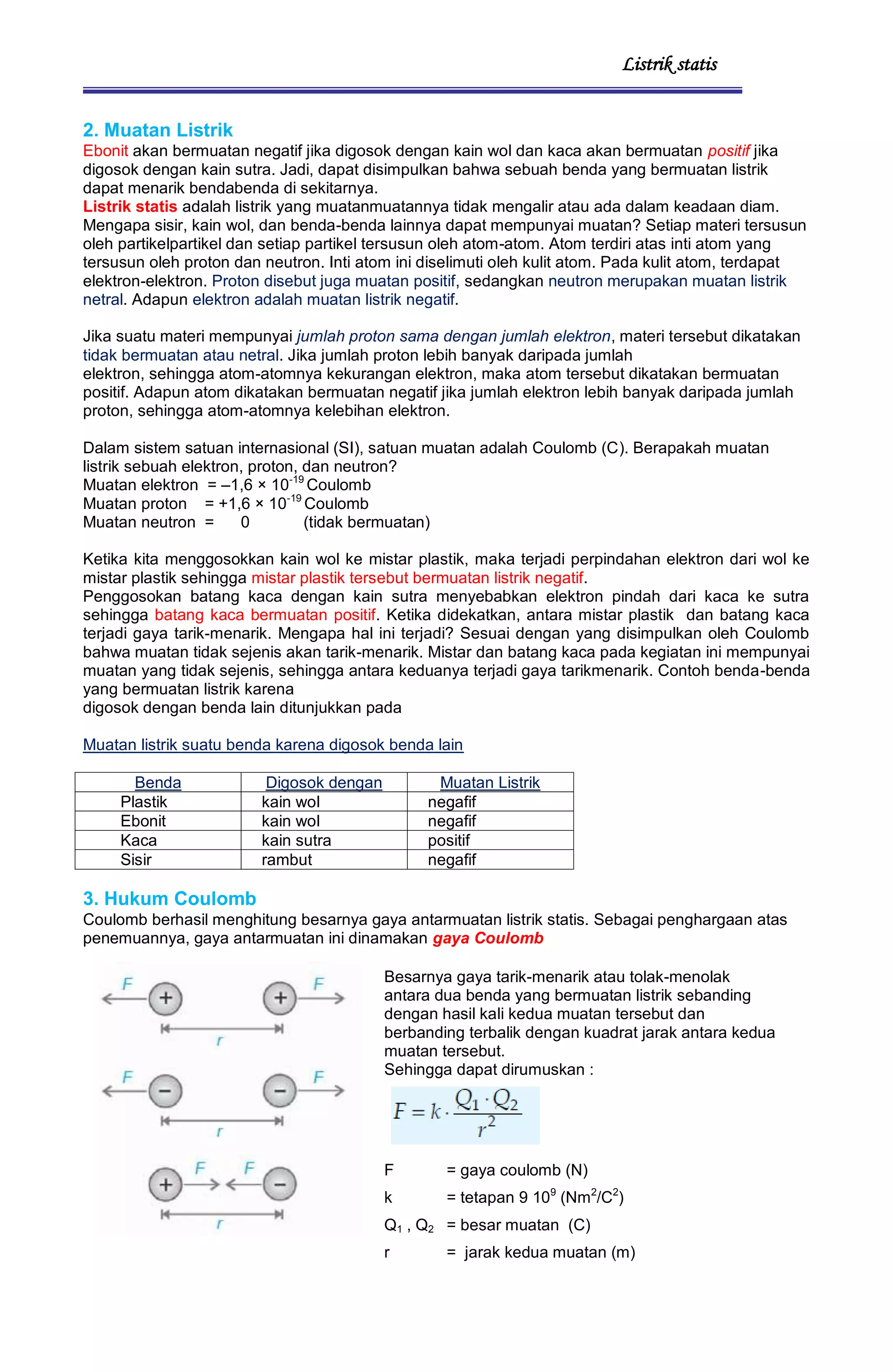 Materi listrik statis | PDF