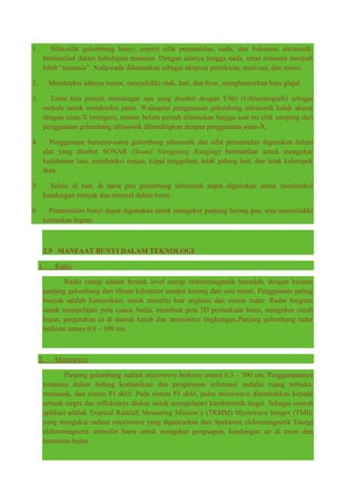 Materi manfaat gelombang bunyi | DOCX