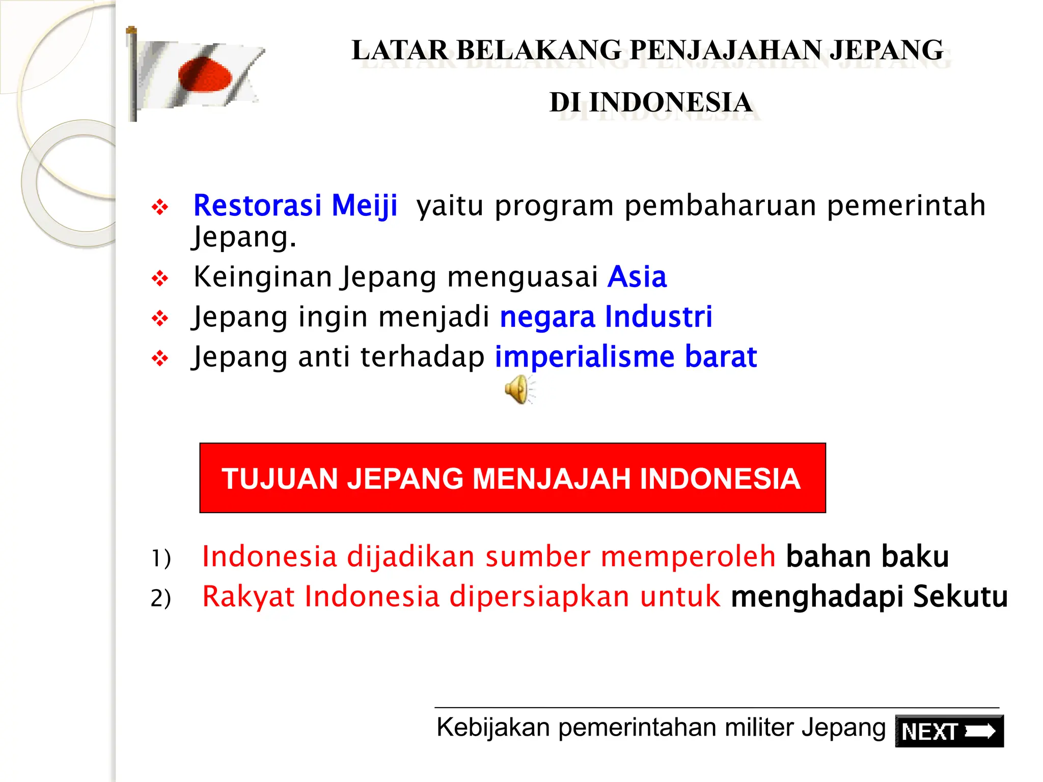 MATERI MASA PENDUDUKAN JEPANG DI INDONESIA PADA MASA KOLONIALISME | PPT