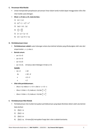 Materi Matematika Wajib Kelas X | PDF