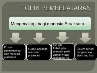 MATERI SEJARAH KELAS X " MENGENAL API " | PPSX