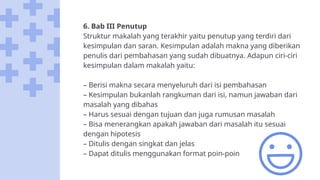 Materi Menulis Makalah, Jenis, dan Struktur | PPTX