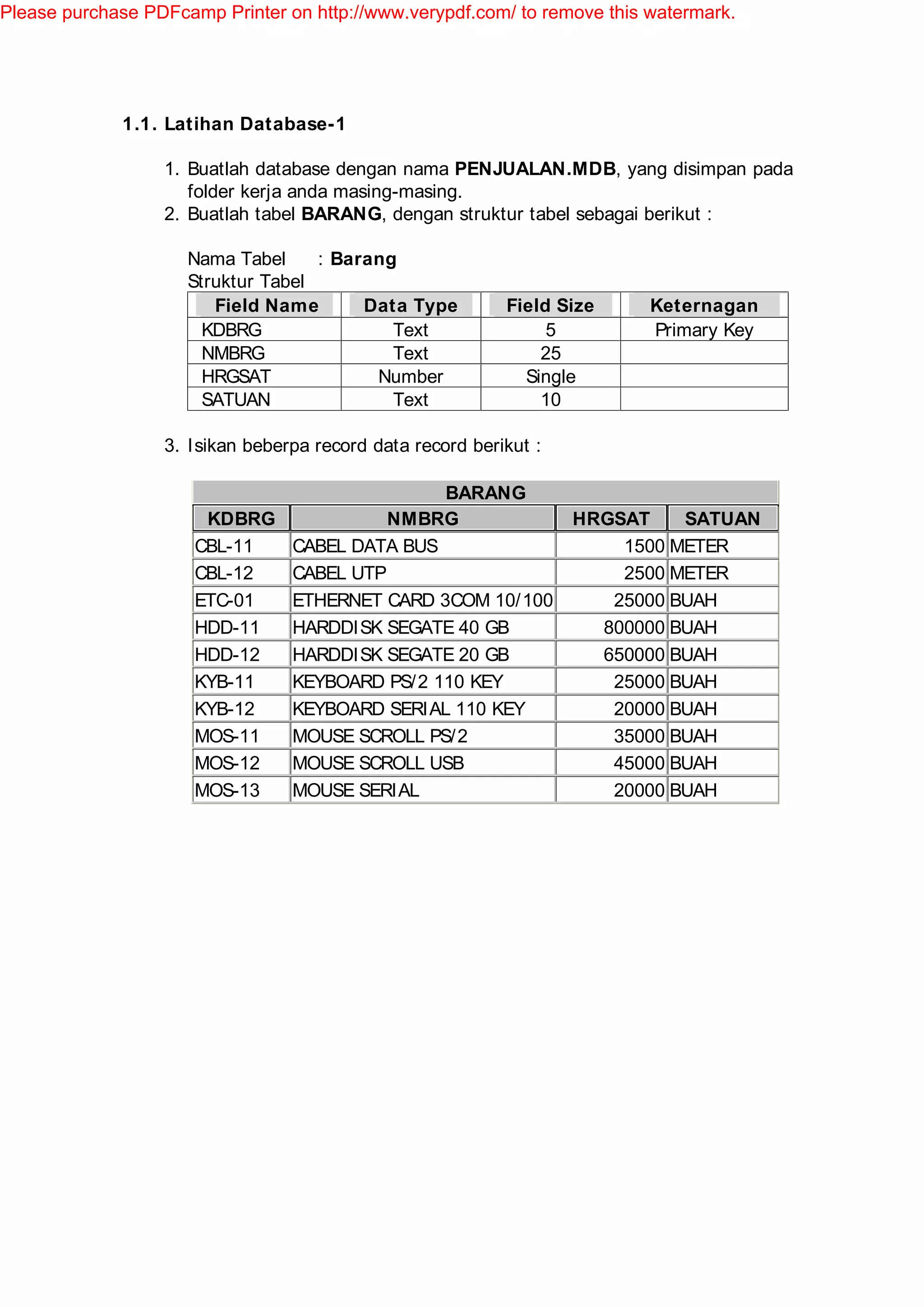 Materi microsoft accest kelas 11 | PDF