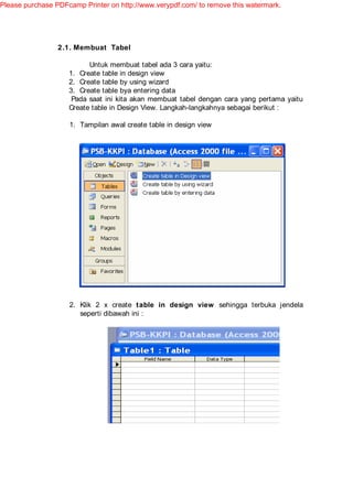 Materi microsoft accest kelas 11 | PDF