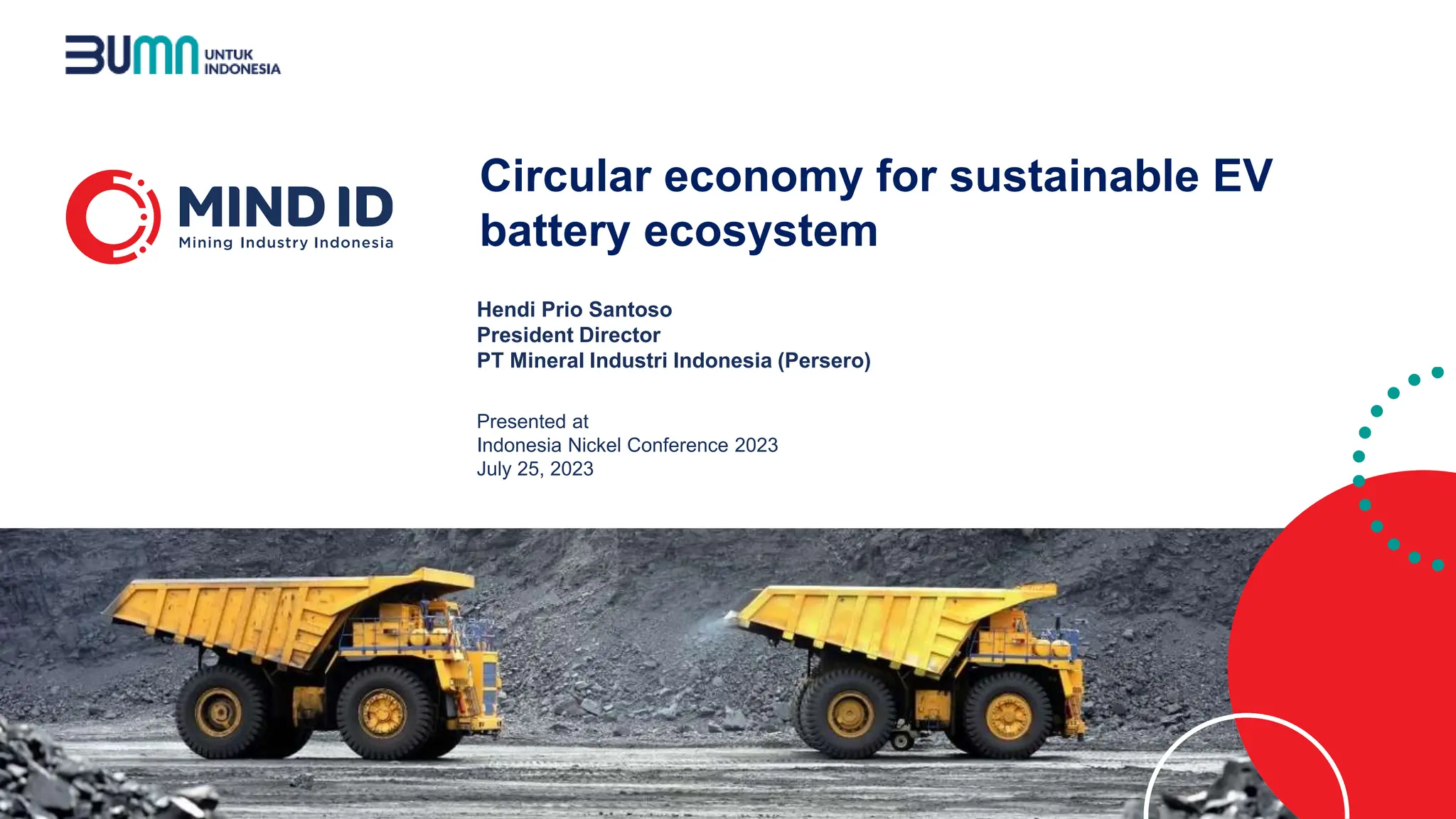 Materi MIND ID Nickel - Circular economy for sustainable EV battery ...