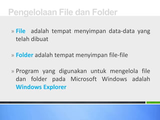 mengoperasikan sistem operasi microsoft windows | PPT