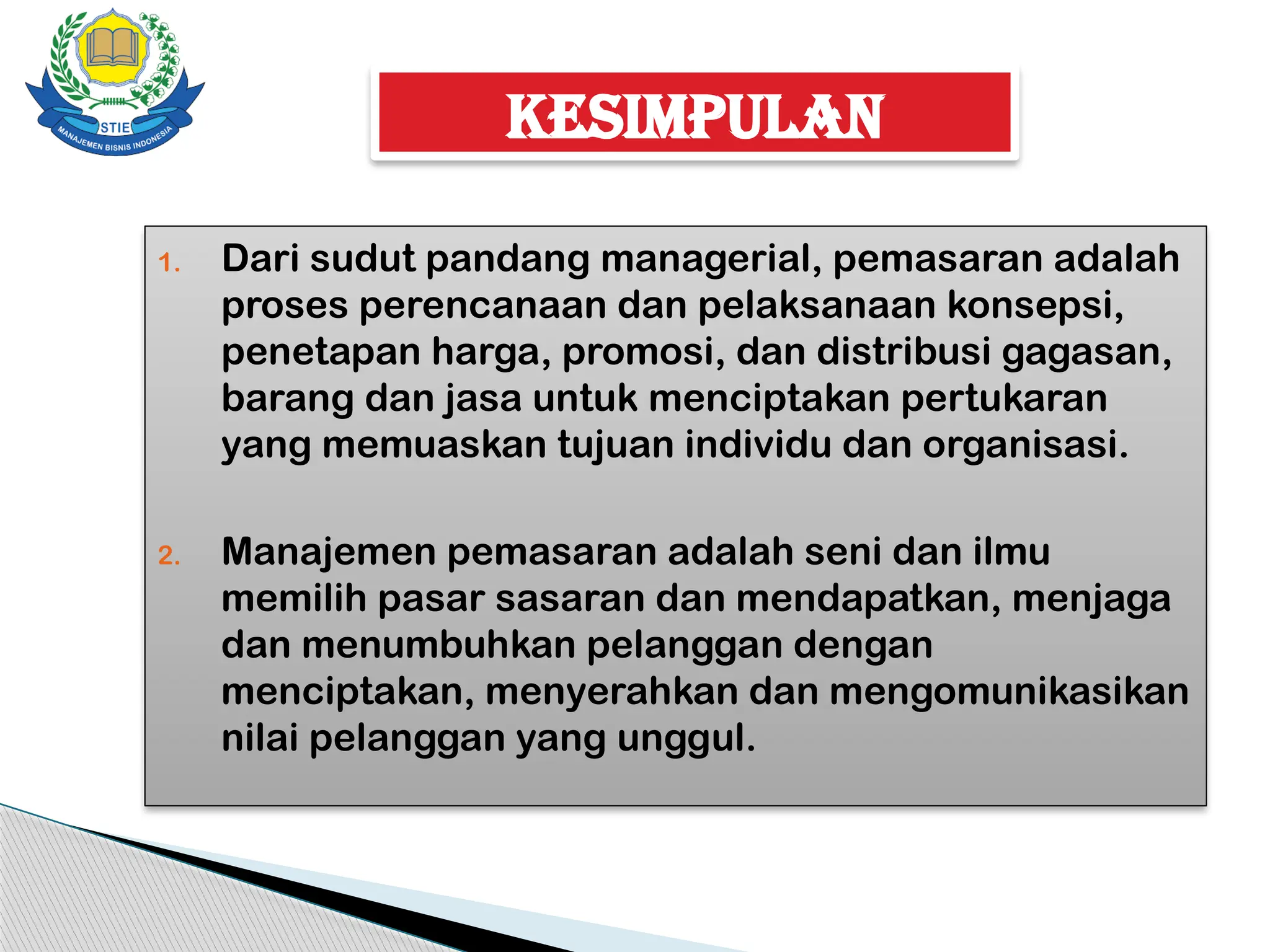 MATERI MANAJEMEN PEMASARAN, PENGERTIAN MANAJEMEN PEMASARAN | PPTX