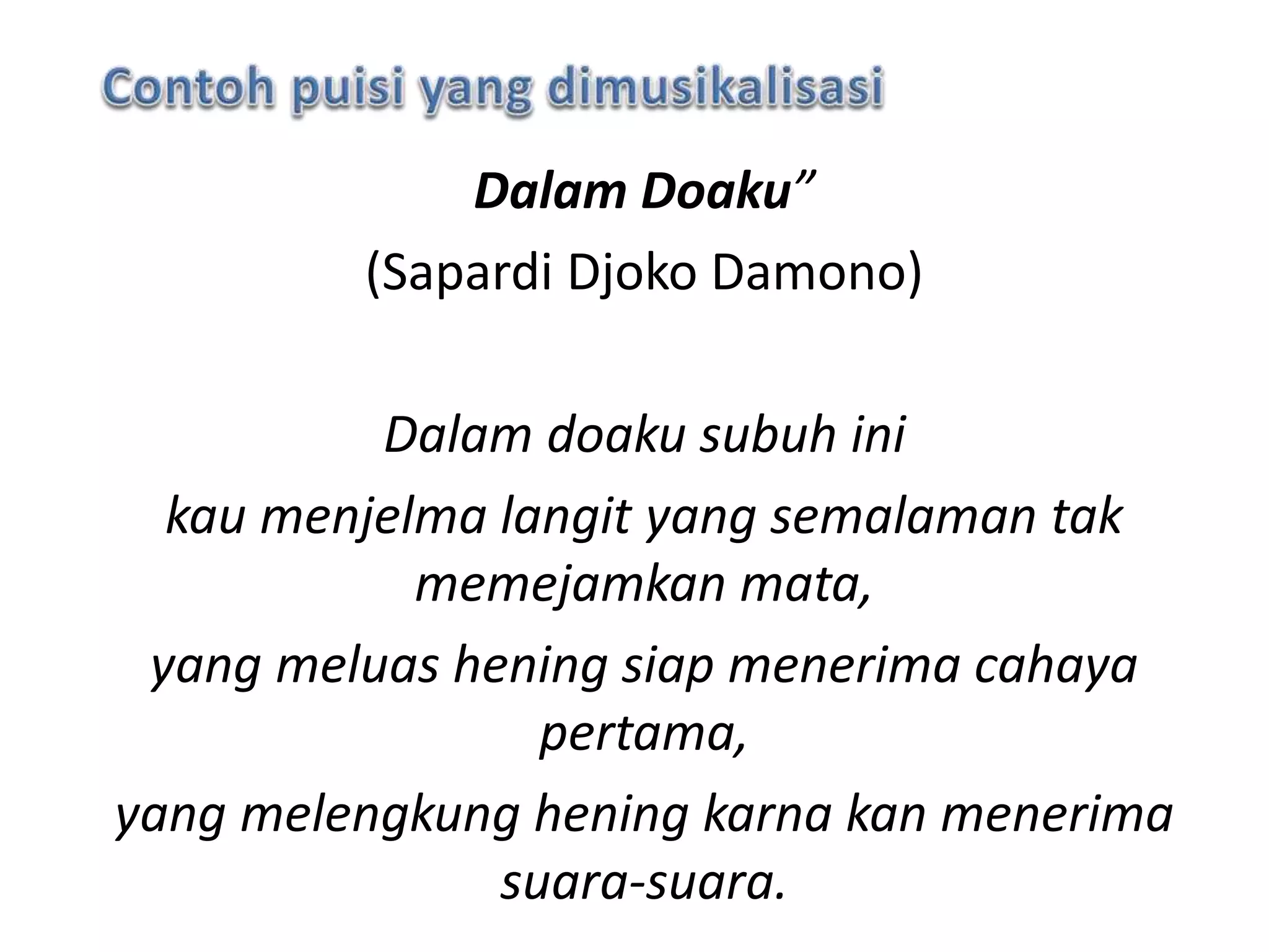Materi musikalisasi puisi power point | PPTX