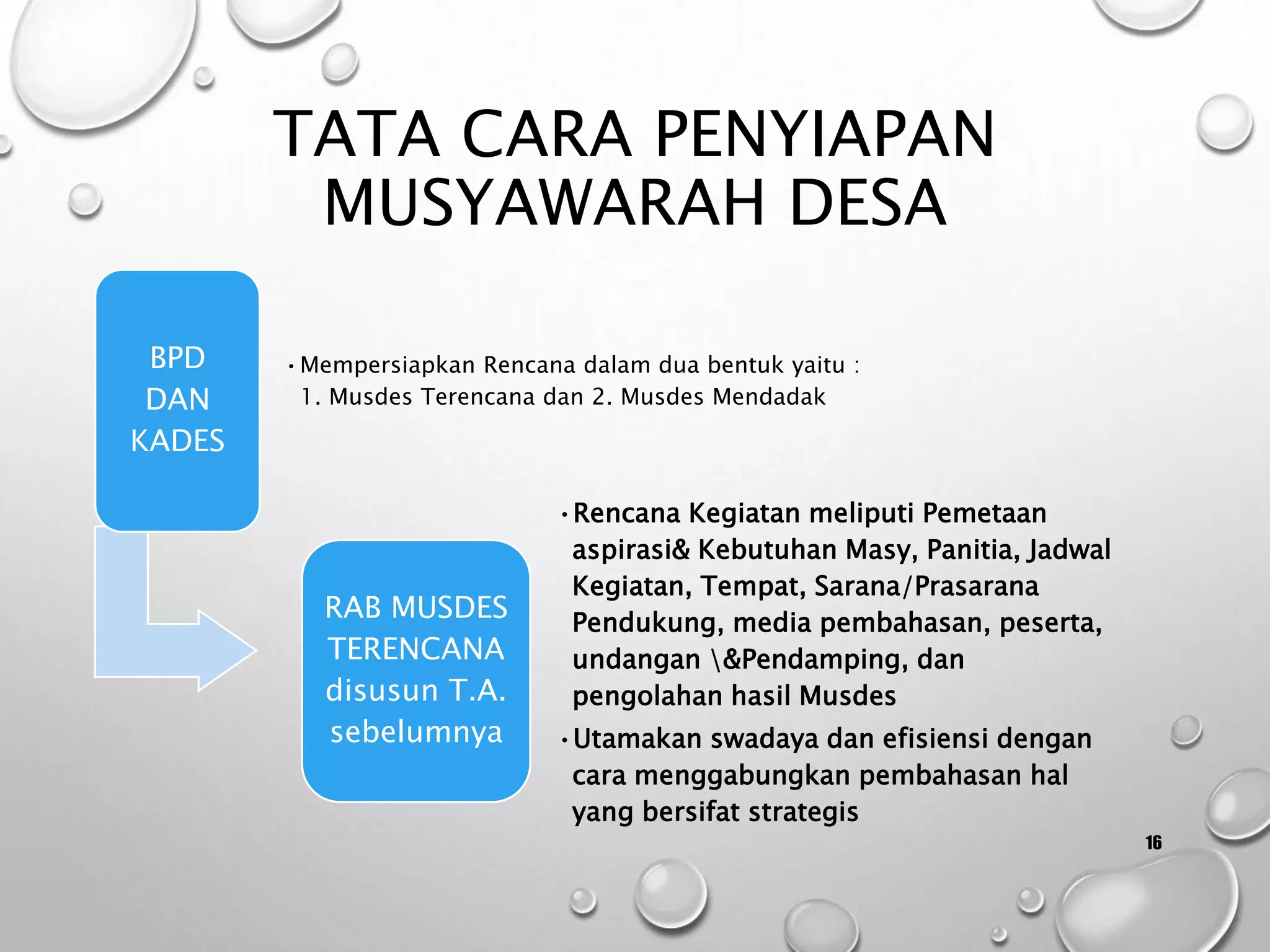 Materi musyawarah desa, teknik persidangan, dan tata tertib bpd | PPTX