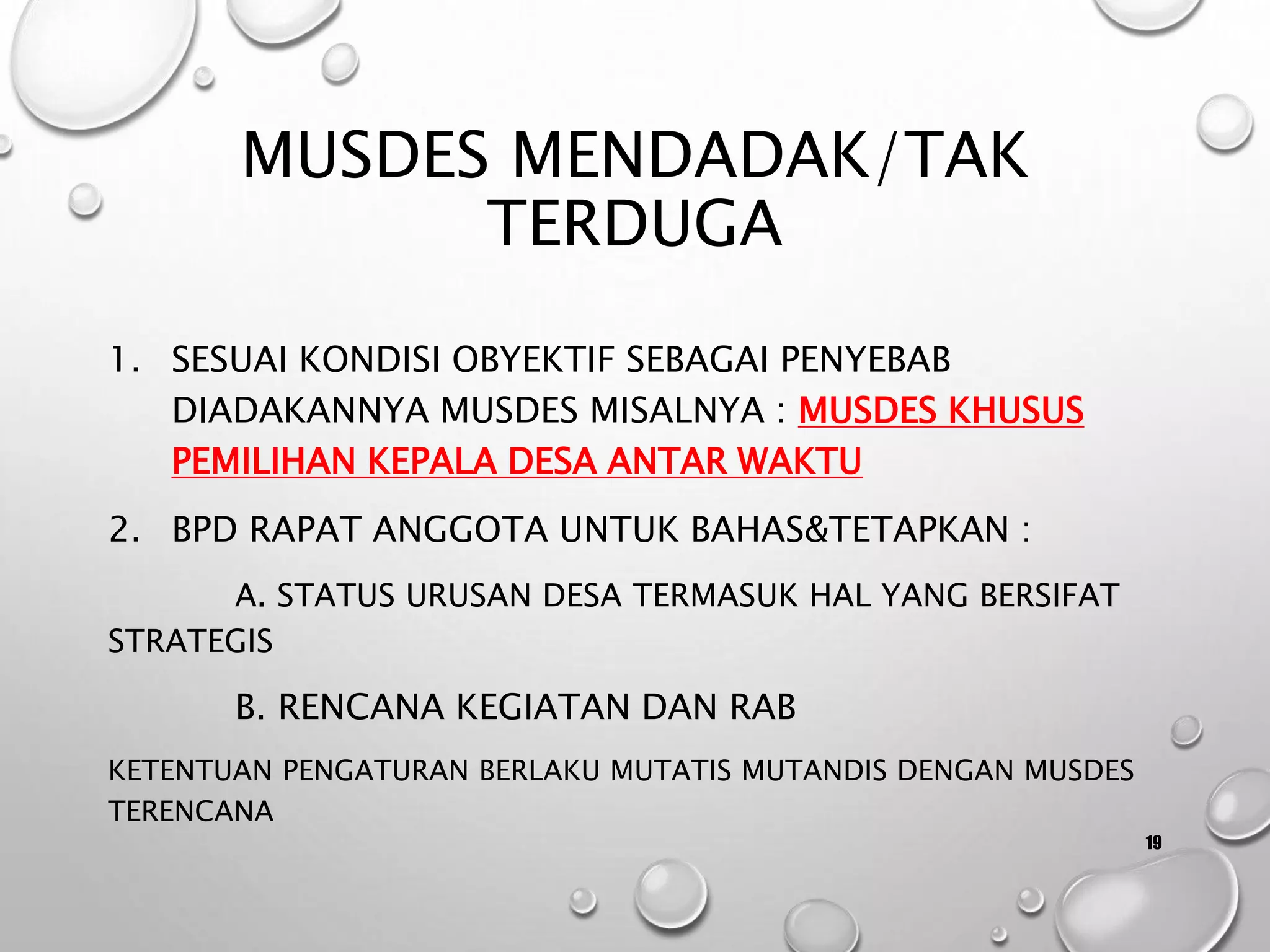 Materi musyawarah desa, teknik persidangan, dan tata tertib bpd | PPTX