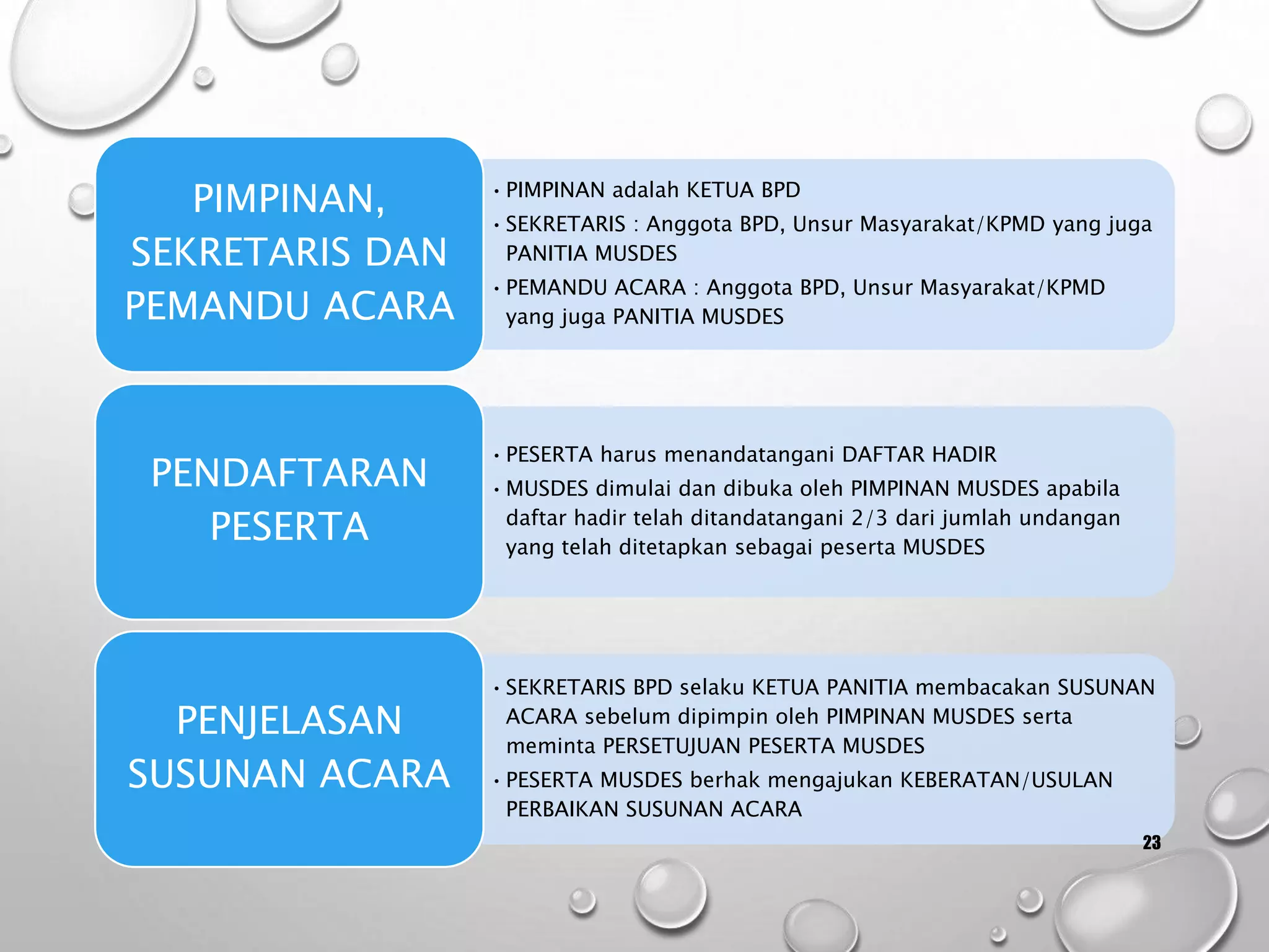 Materi musyawarah desa, teknik persidangan, dan tata tertib bpd | PPTX