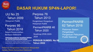 Materi Laporan Pengaduan Masyarakata Melalui Aplikasi SP4N -LAPOR | PPTX