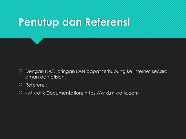 Materi NAT pada mikrotik kelas xii tkj 2024/2025 | PPTX