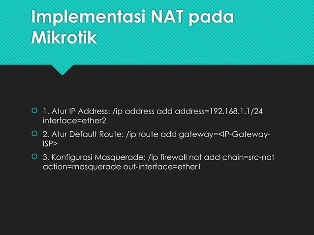 Materi NAT pada mikrotik kelas xii tkj 2024/2025 | PPTX