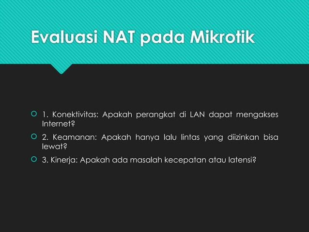 Materi NAT pada mikrotik kelas xii tkj 2024/2025 | PPTX