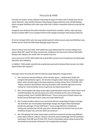 Materi Ngajar Mata Kuliah Pancasila & HAM | PDF