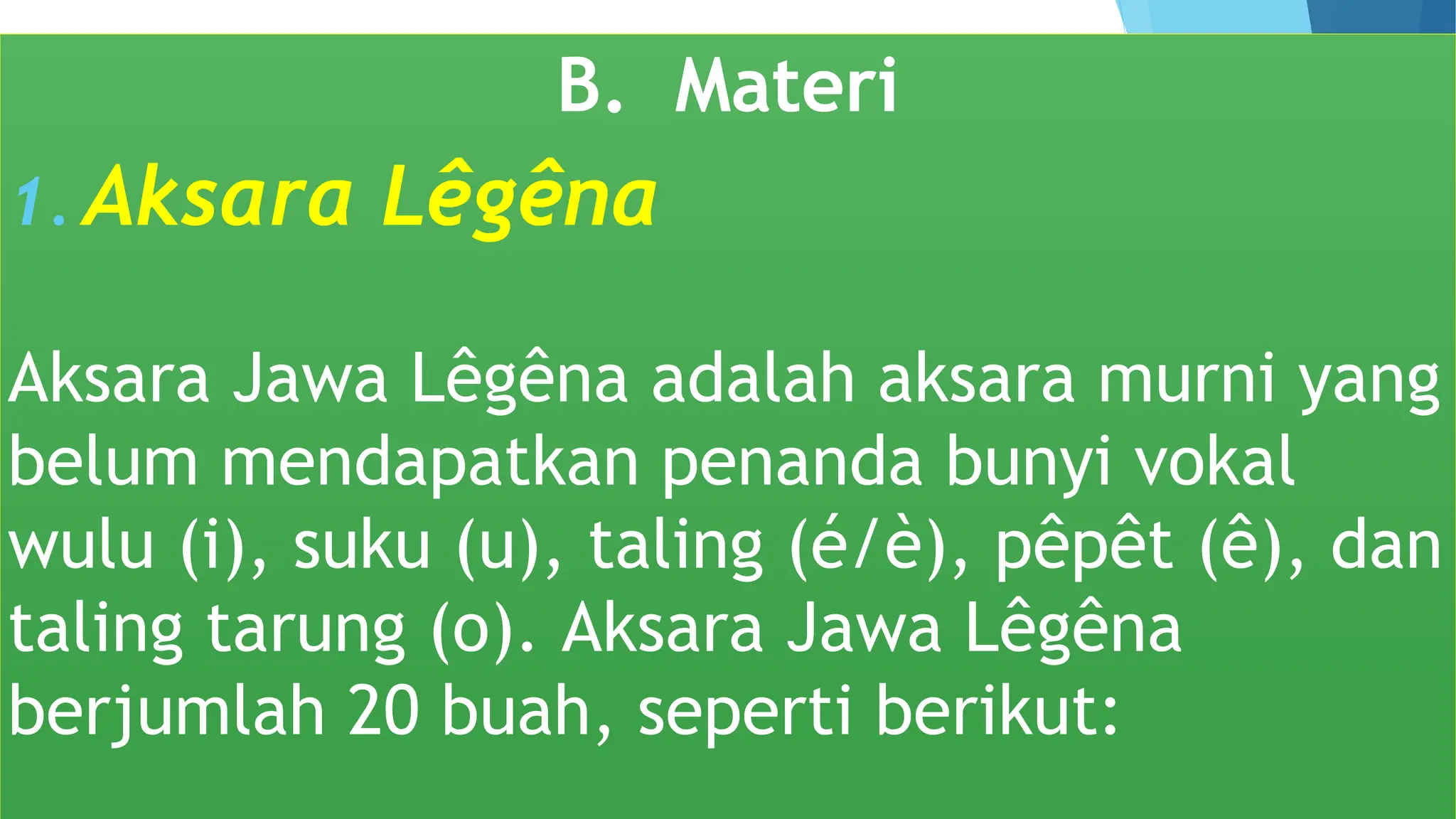 Materi menulis aksara jawa untuk lomba FTBI SD | PPTX