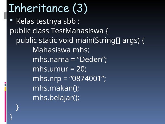 Materi Object Oriented Programming In Javappt