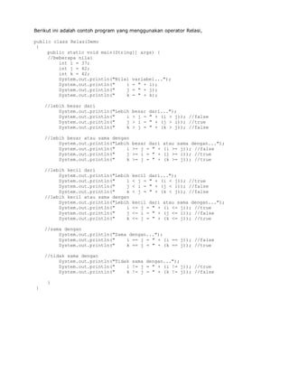 Materi operator java | PDF