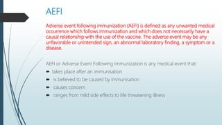 Materiovigilance and AEFI ppt | PPT
