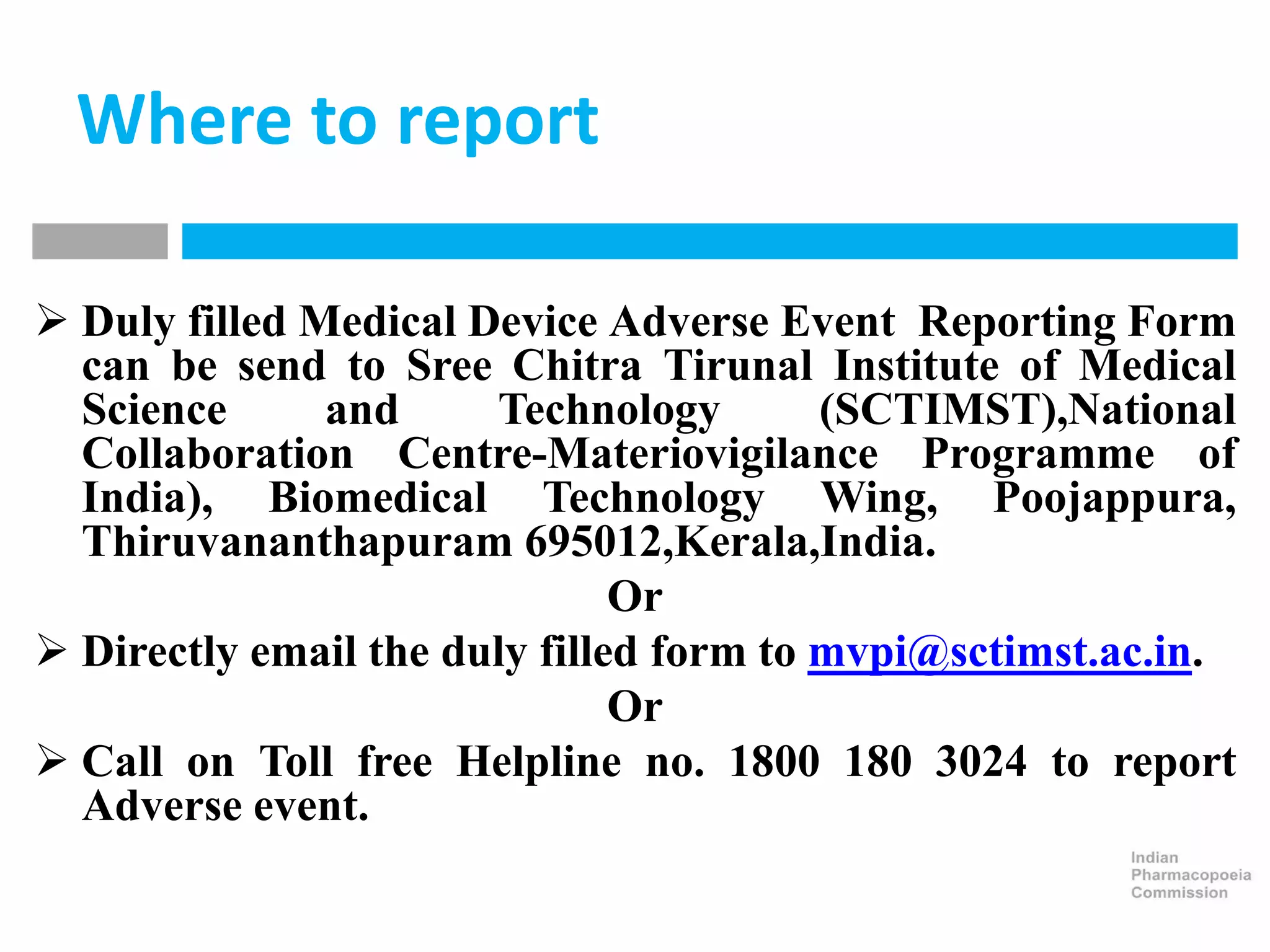 Materiovigilance programme of india by akhilesh sachan | PPTX