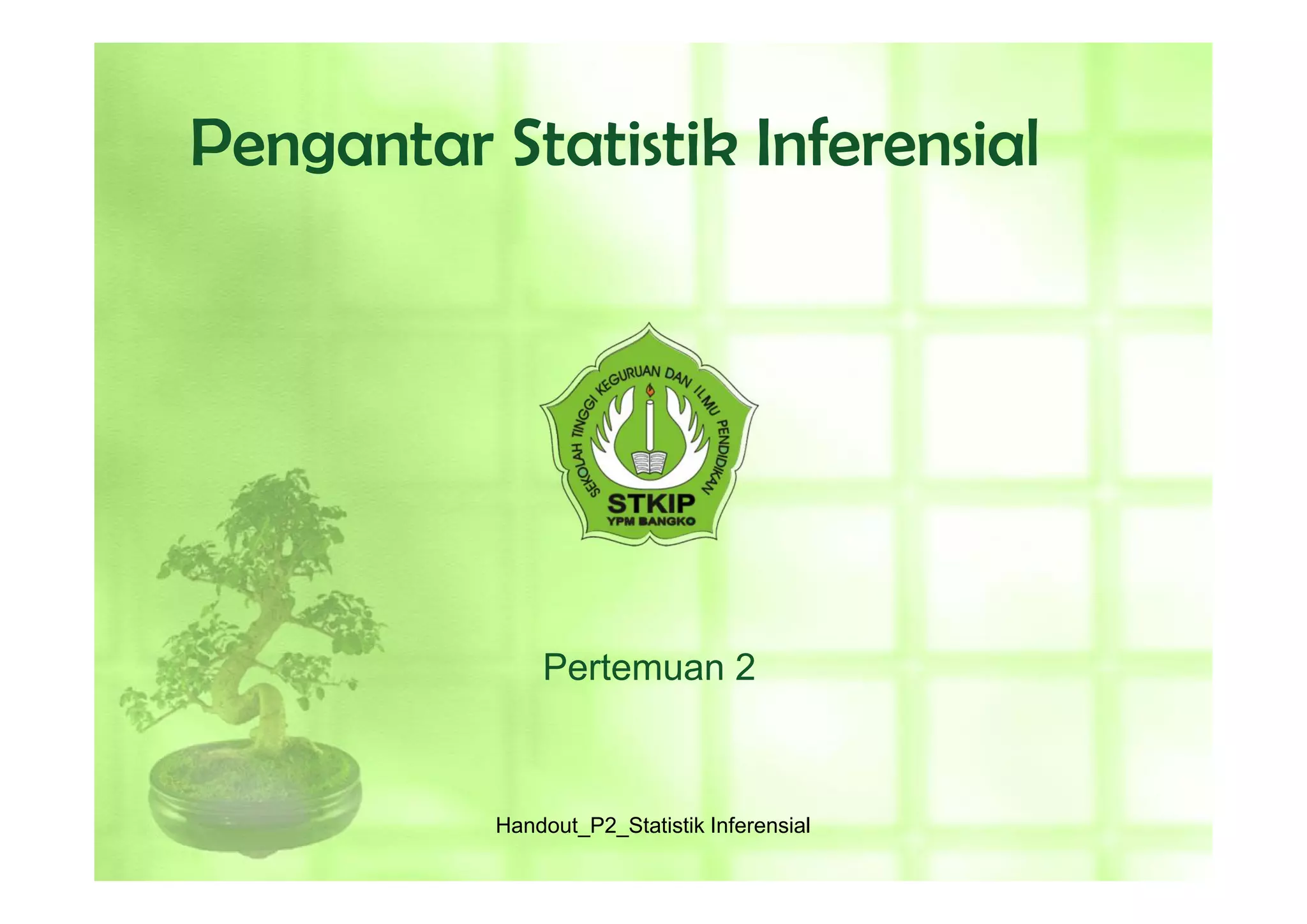 Materi P2_Pengantar Statistik Inferensial | PDF