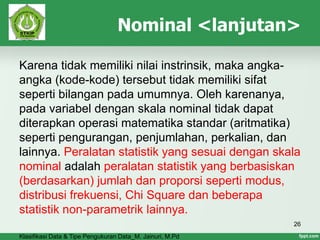 Klasifikasi Data dan Tipe/Skala Pengukuran Data | PDF