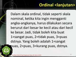 Klasifikasi Data dan Tipe/Skala Pengukuran Data | PDF