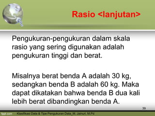 Klasifikasi Data dan Tipe/Skala Pengukuran Data | PDF