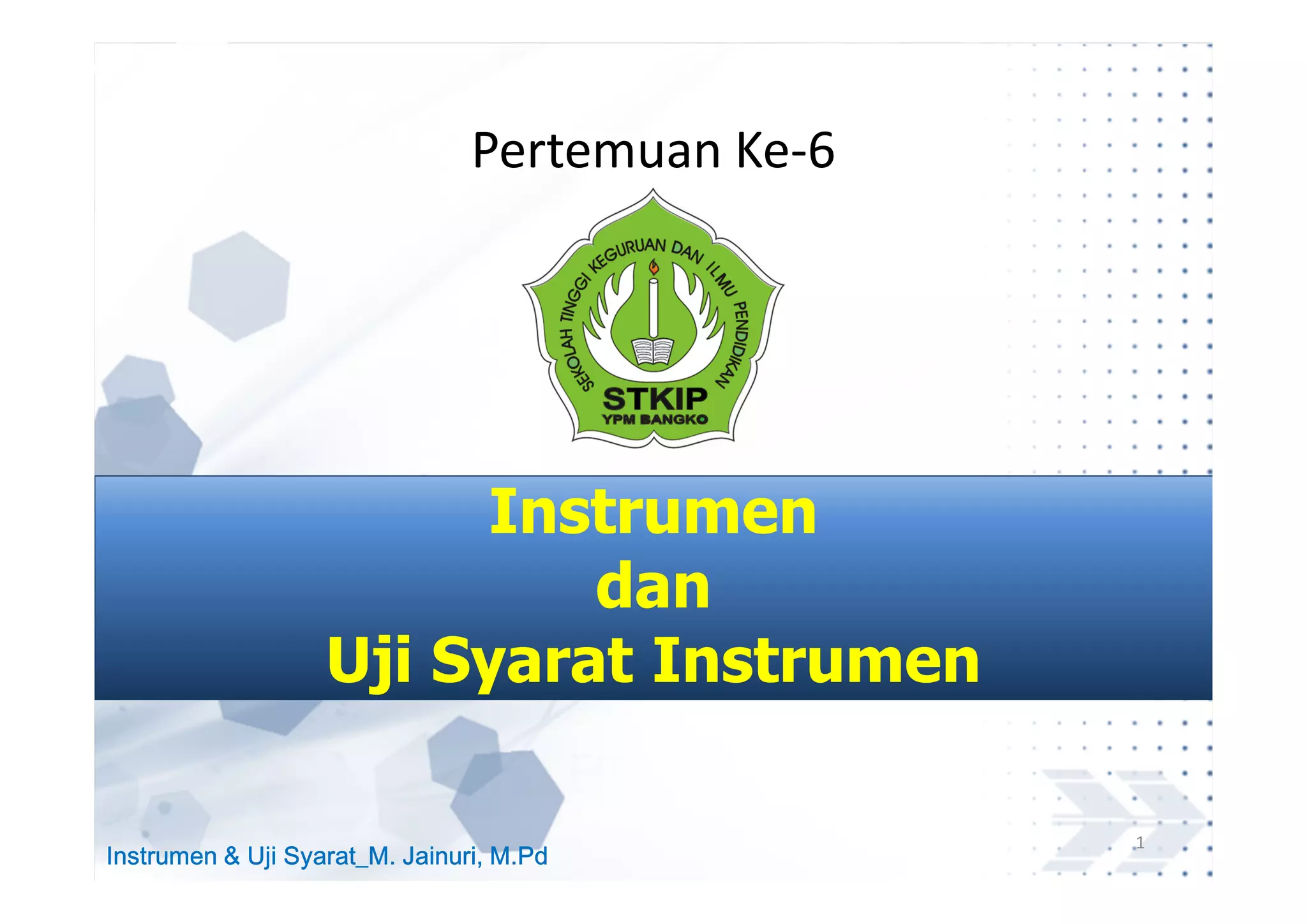 instrumen dan uji syarat instrumen | PDF