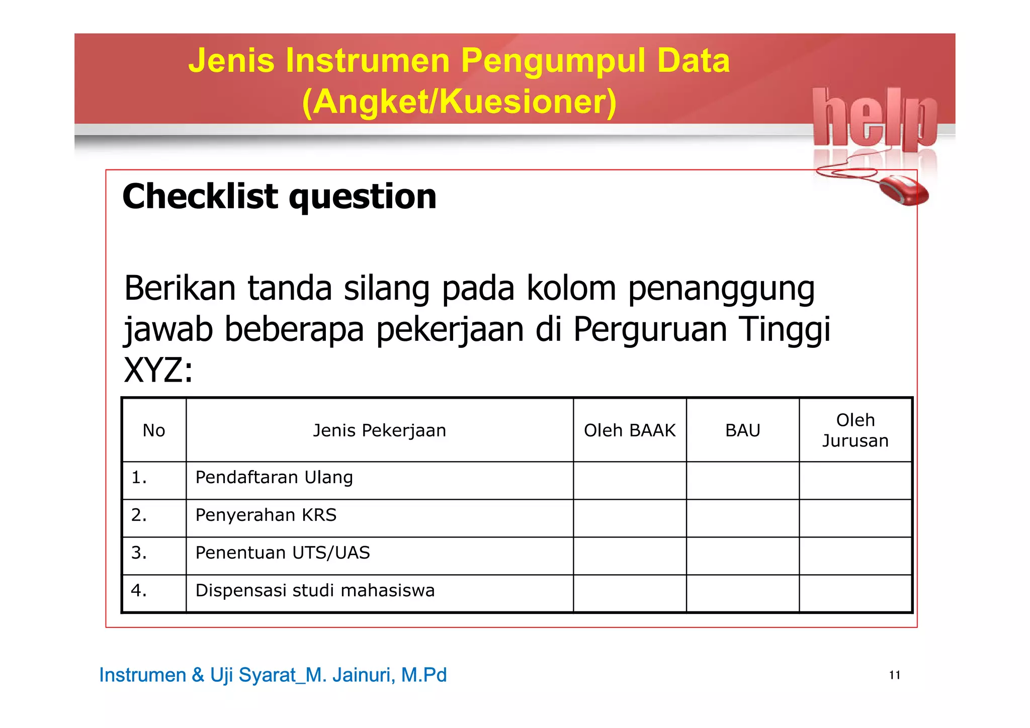 instrumen dan uji syarat instrumen | PDF