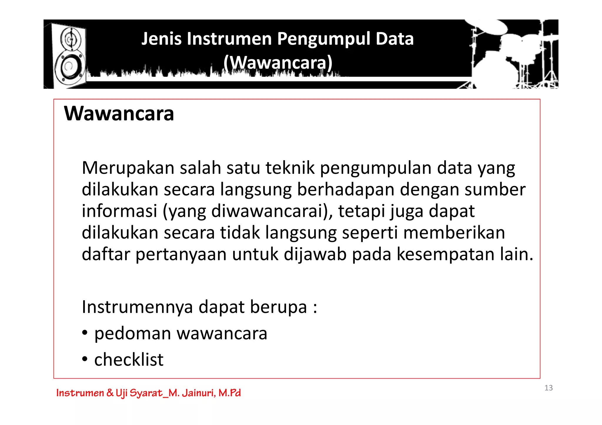 instrumen dan uji syarat instrumen | PDF