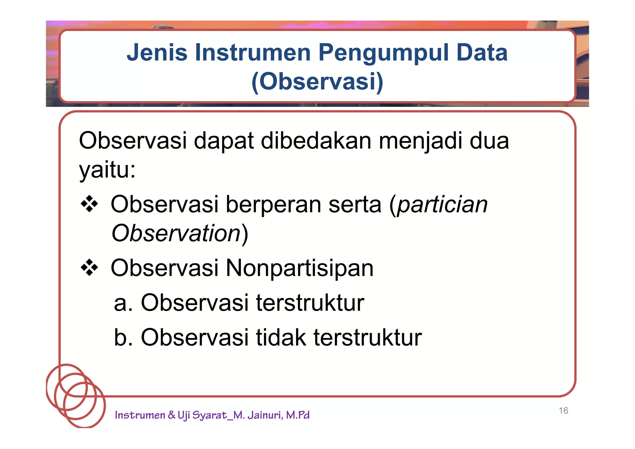 instrumen dan uji syarat instrumen | PDF