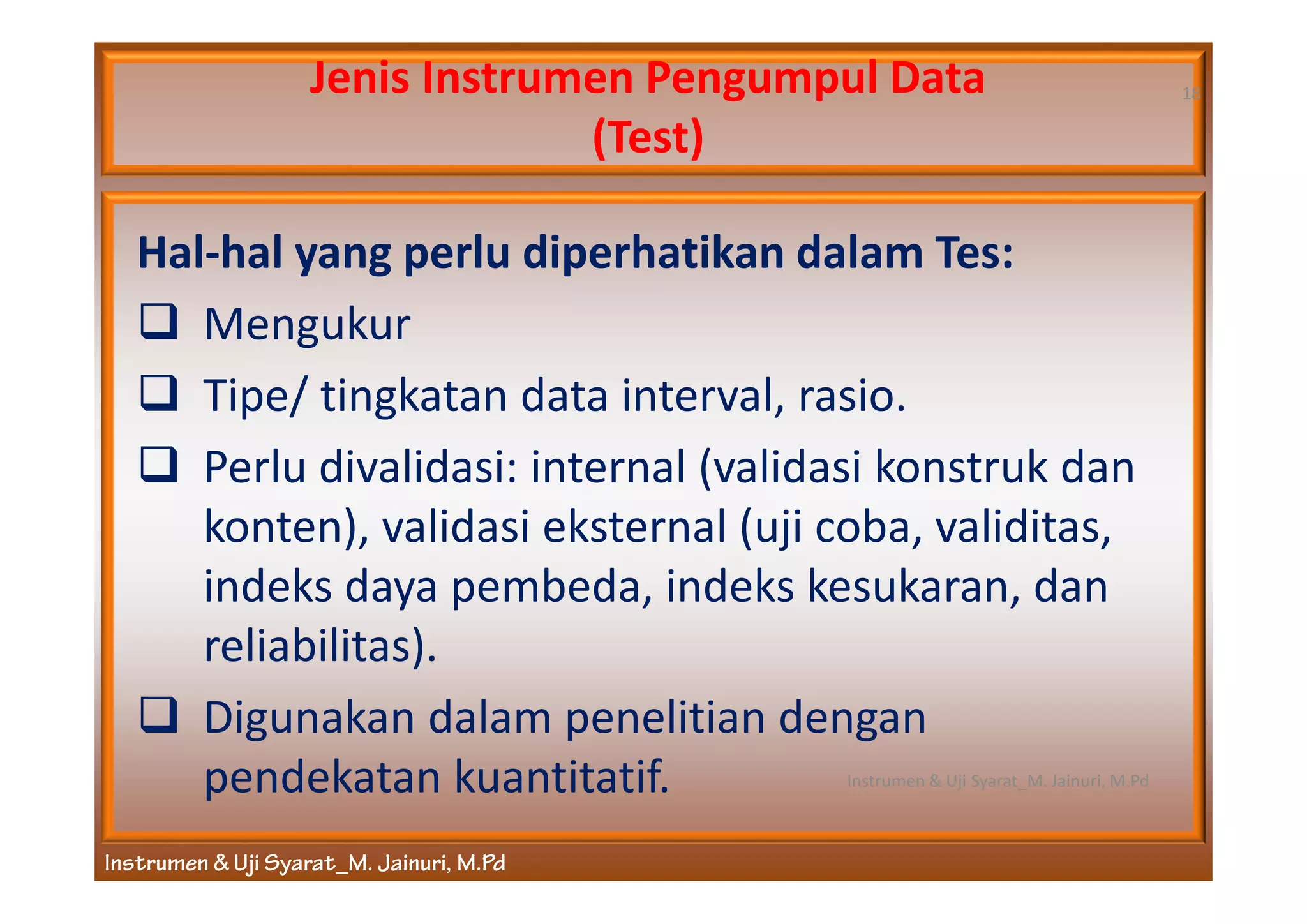 instrumen dan uji syarat instrumen | PDF