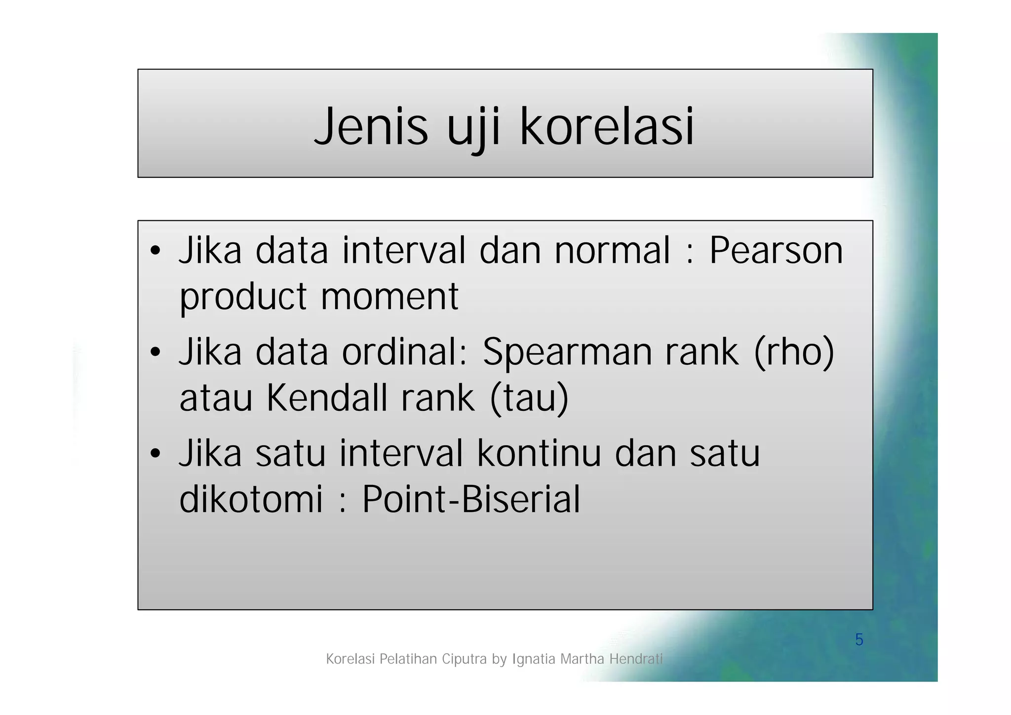 Minggu 9_Teknik Analisis Korelasi | PDF