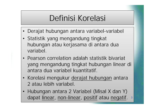 Minggu 9_Teknik Analisis Korelasi | PDF